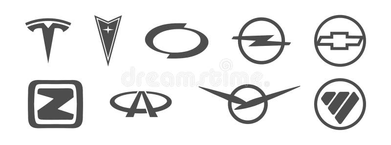 Germany, Berlin-08/04/2021: a Set of Car Logos. Black Logo on a White ...