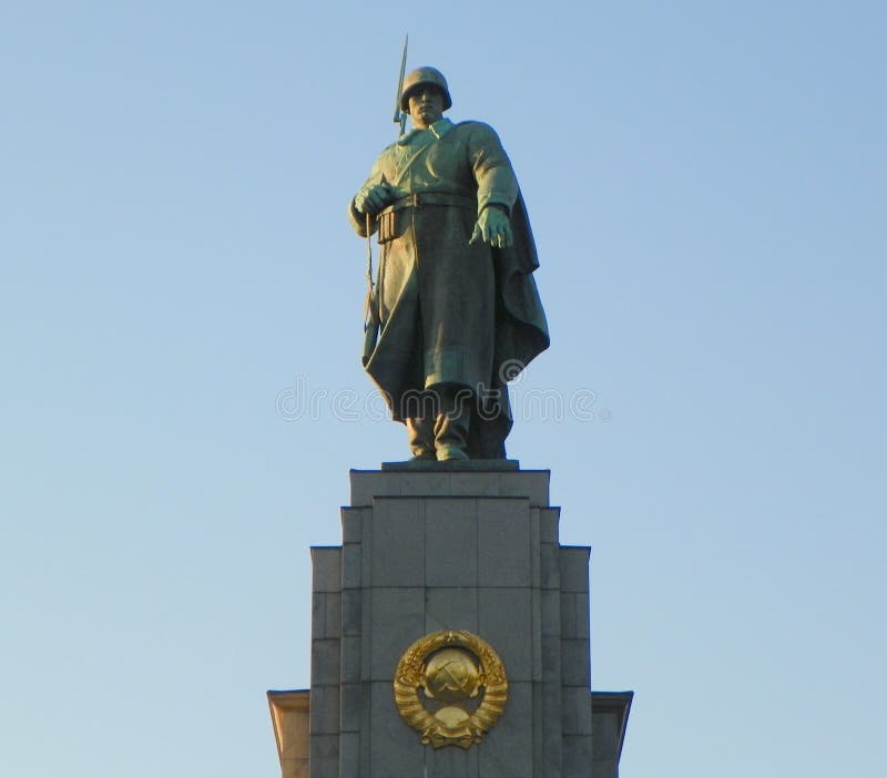 Germany, Berlin, Soviet War Memorial Tiergarten, Sculpture of a Soviet ...