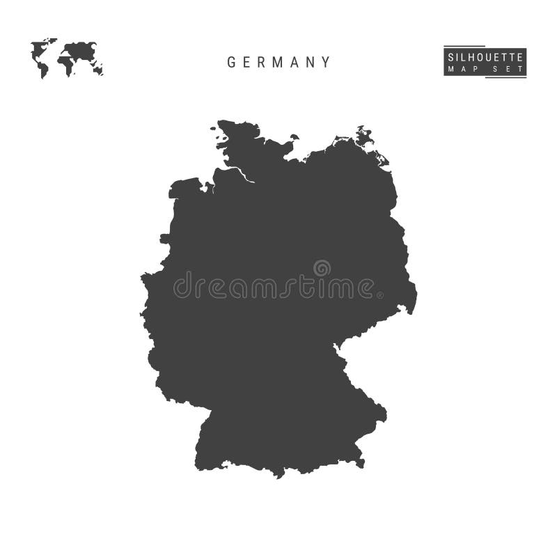 Germany Vector Map Isolated on White Background. High-Detailed Black ...
