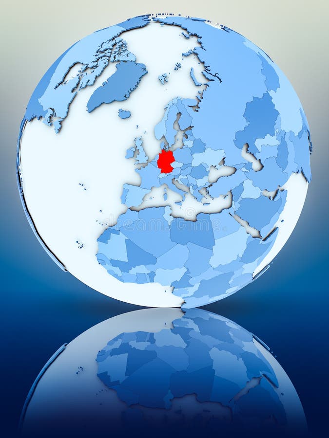 Germany on blue globe stock illustration. Illustration of country ...
