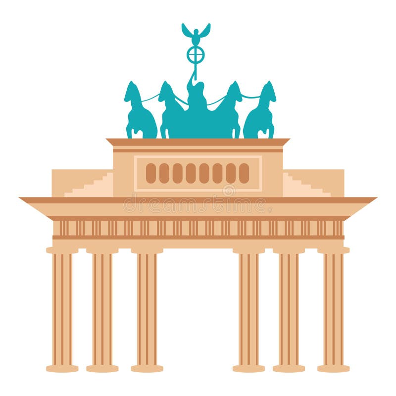 Germany brandenburg gate stock vector. Illustration of europe - 299779463