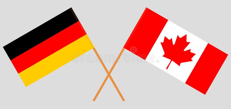 Canada And Germany Flags. Crossed Flags. Vector Illustration. Stock ...