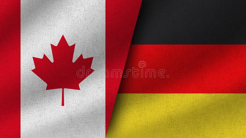 Germany and Canada Realistic Two Flags Together Stock Illustration ...