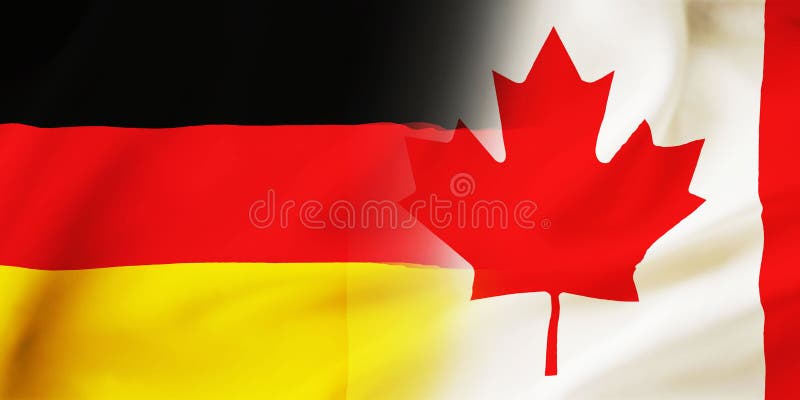 German,Canadian Flag Together.Germany,Canada Waving Flag Background ...