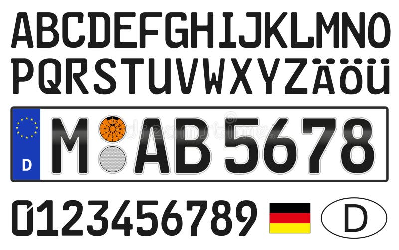 Germany Car License Plate Sample Stock Vector - Illustration of number ...