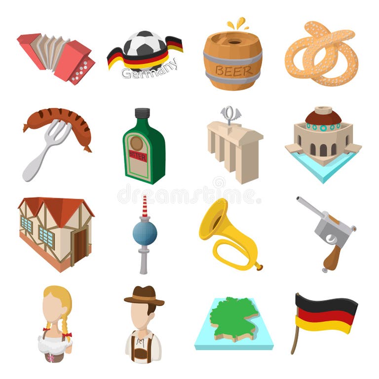 Germany cartoon icons stock vector. Illustration of berlin - 66681857