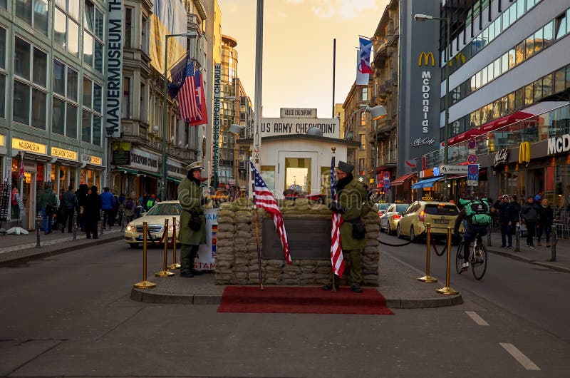 Check Point Charlie, Berlin, Germany. Editorial Stock Photo - Image of ...