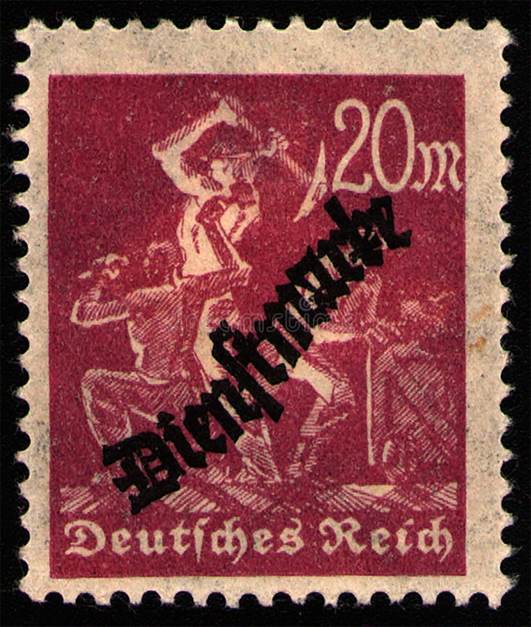 GERMANY - CIRCA 1923: Postage Stamp 20 German Reichsmark Printed by ...