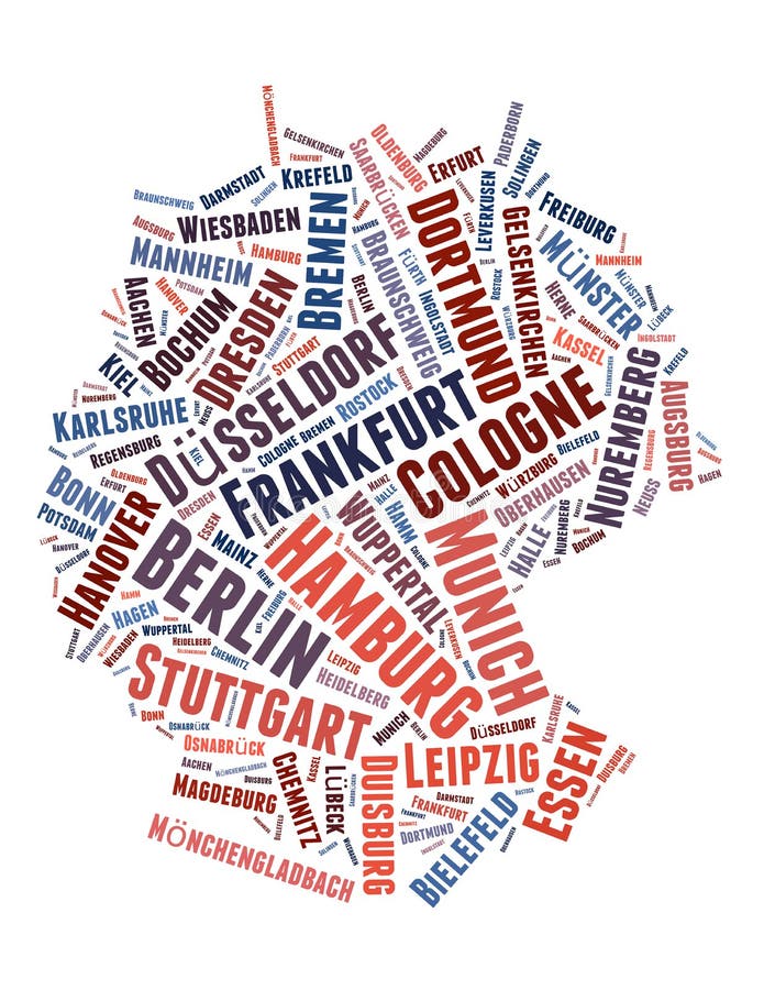 German cities word cloud stock illustration. Illustration of german ...