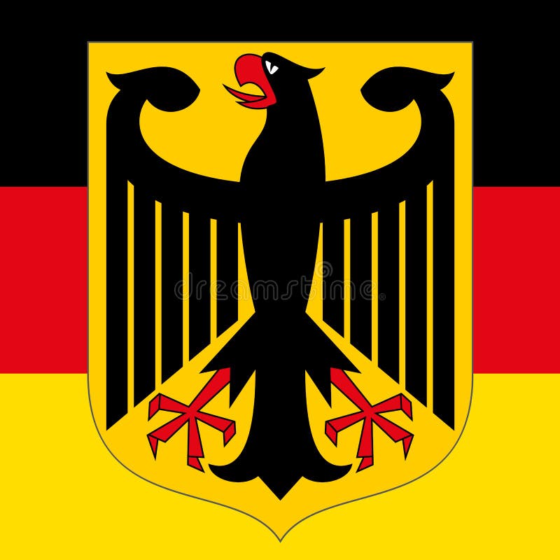 Germany Coat of Arm and Flag Editorial Photography - Illustration of ...