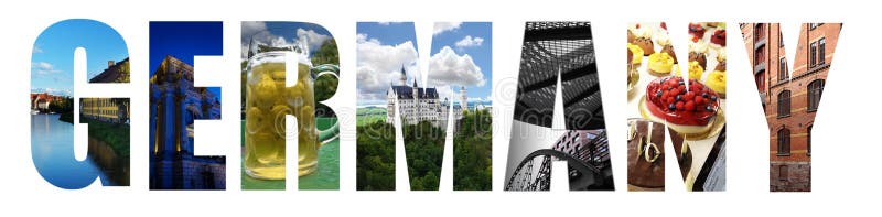 Germany collage on white stock image. Image of architecture - 114633287