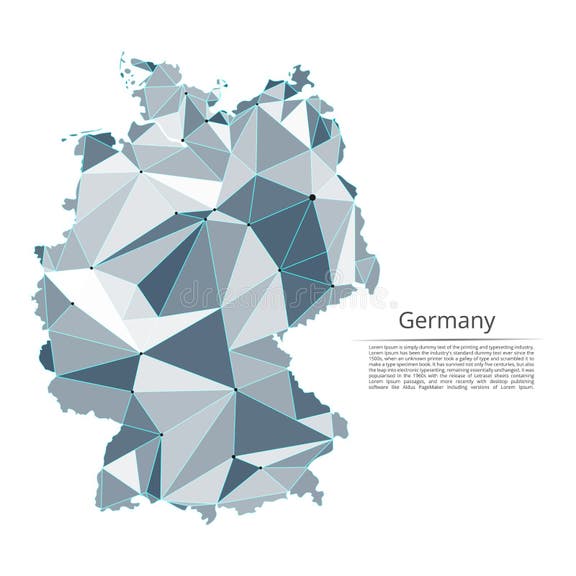 Germany Communication Network Map. Vector Low Poly Image of a Global ...