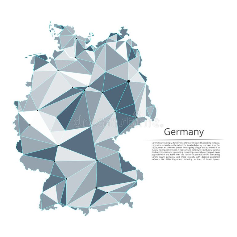 Germany Communication Network Map. Vector Low Poly Image of a Global ...