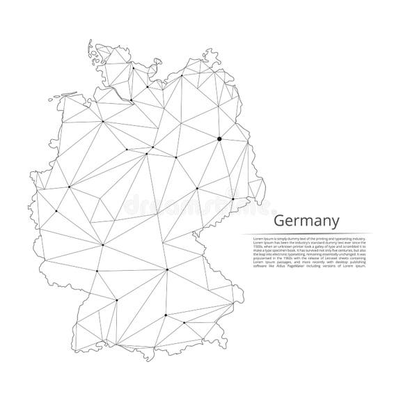 Germany Communication Network Map. Vector Low Poly Image of a Global ...