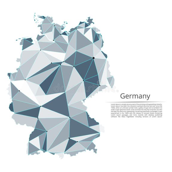 Germany Communication Network Map. Vector Low Poly Image of a Global ...