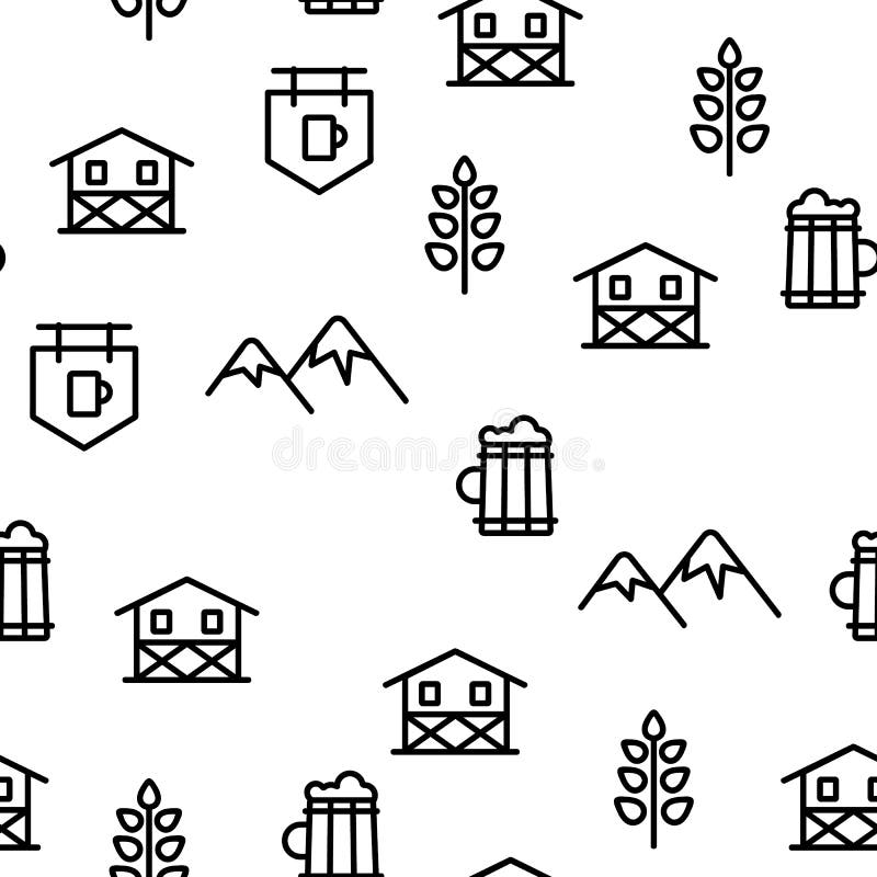 Germany Country Culture Vector Seamless Pattern Stock Vector ...