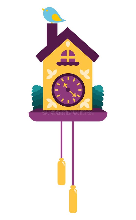 Germany Cuckoo Clock Cute Bird Stock Vector - Illustration of time, wooden: 298429996