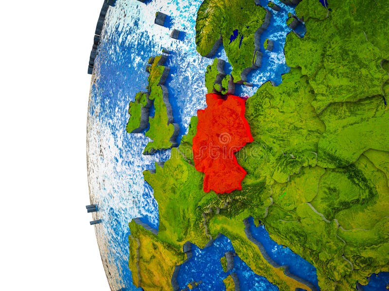 Germany on 3D Earth stock image. Image of political - 128799883