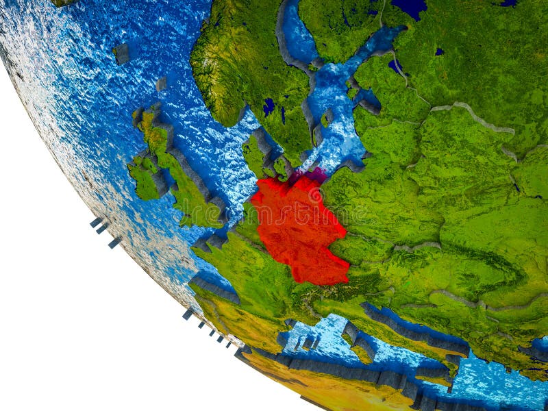 Germany on 3D Earth stock illustration. Illustration of country - 130616123