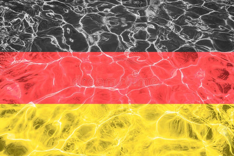 Germany Deutschland Flag with Abstract Neon Light Water Effect Stock ...
