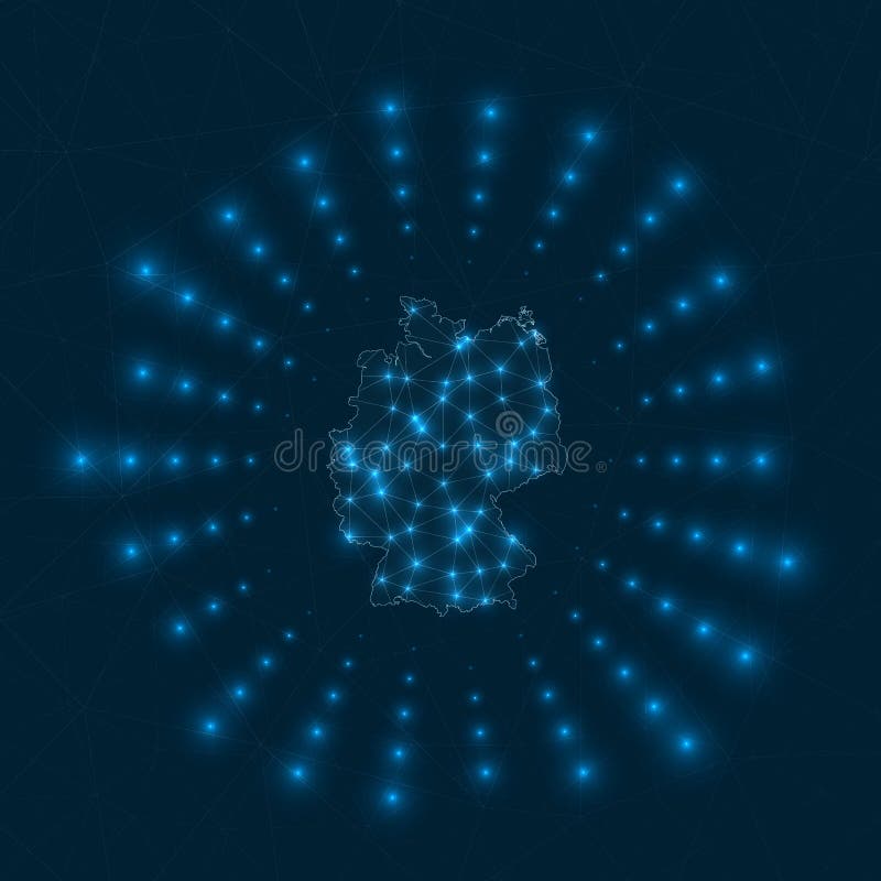 Germany network map. stock vector. Illustration of digital - 93305794