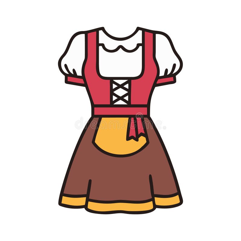 Germany Dirndl Dress with Decorative Design Stock Illustration ...