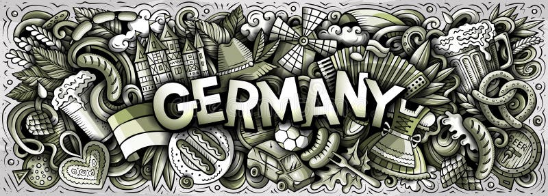 Germany Doodle Cartoon Funny Banner Stock Vector - Illustration of ...