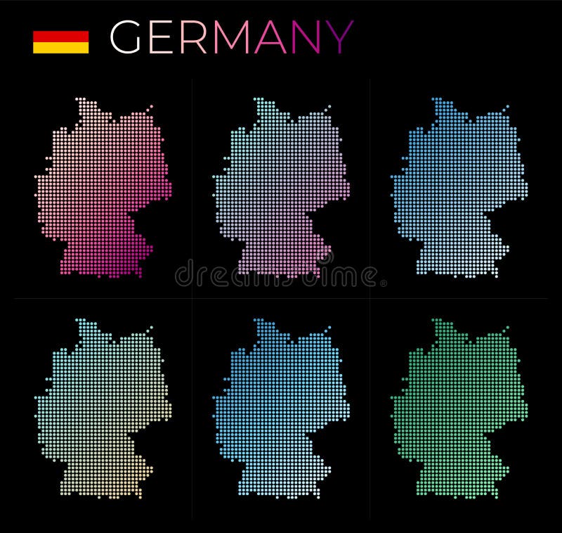 Germany dotted map set. stock vector. Illustration of planet - 256917344