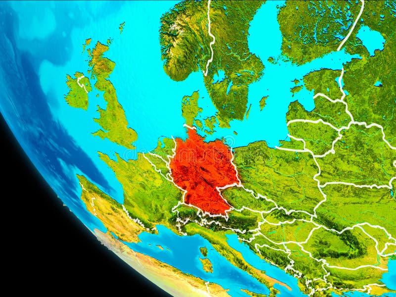 Germany on Earth from Space Stock Illustration - Illustration of ...