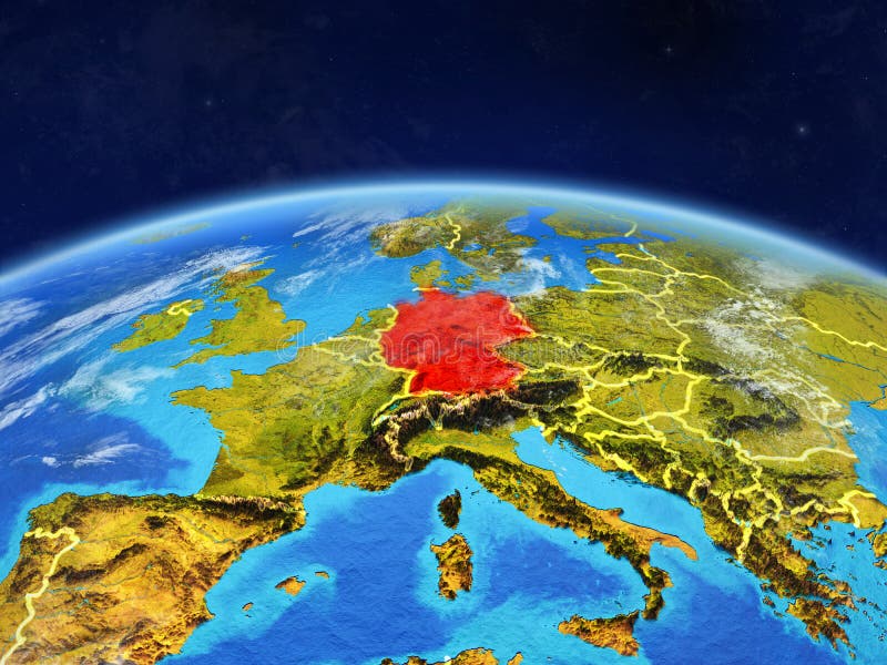 Germany on Earth from Space Stock Photo - Image of space, globe: 130233066