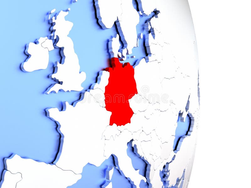 Germany on Elegant Modern 3D Globe Stock Illustration - Illustration of ...