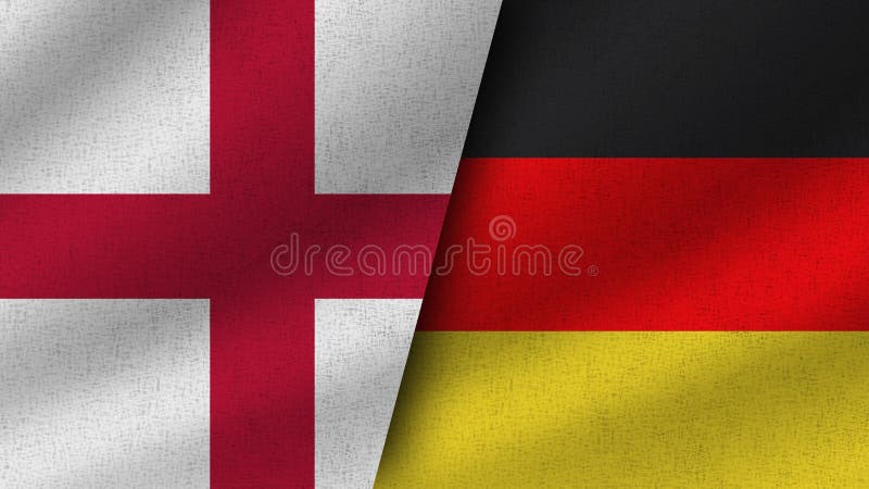 Germany and England Realistic Two Flags Together Stock Illustration ...