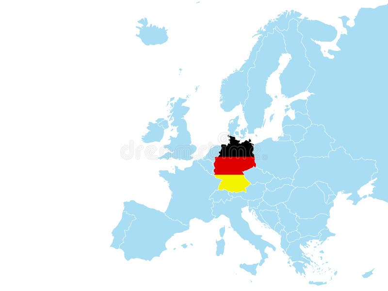 Germany on Europe Map Vector. Vector Illustration Stock Illustration ...