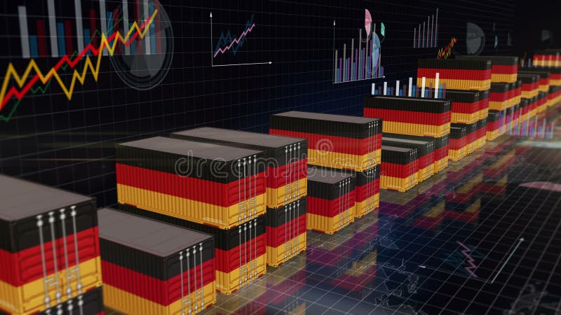 Germany Export Cargo Containers with Charts and Diagrams Stock Video ...