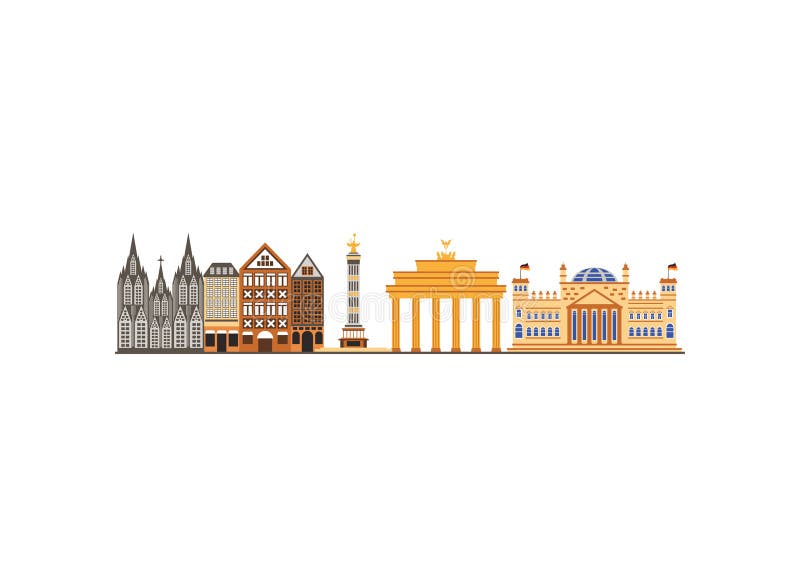 Germany famous landmark stock illustration. Illustration of german ...