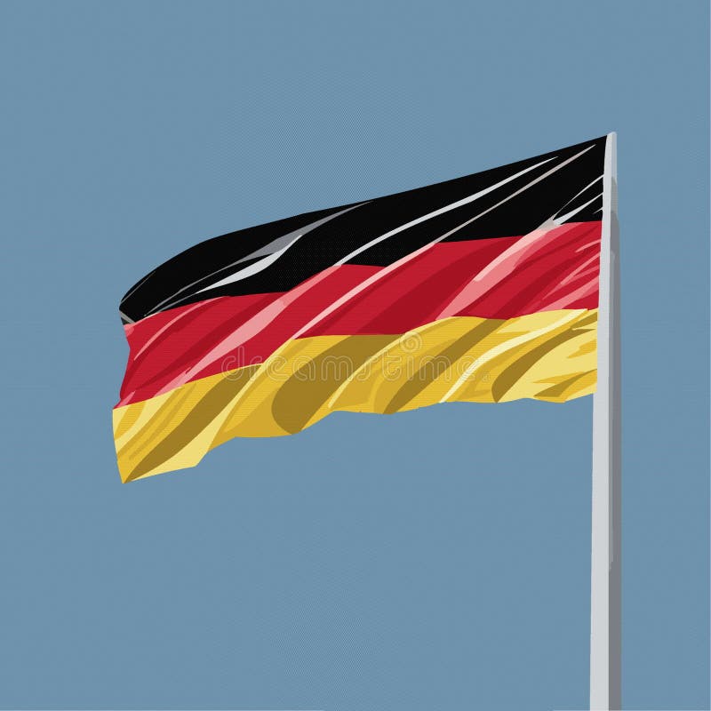 Germany Black Red Yellow National Flag Waving in the Wind on a ...