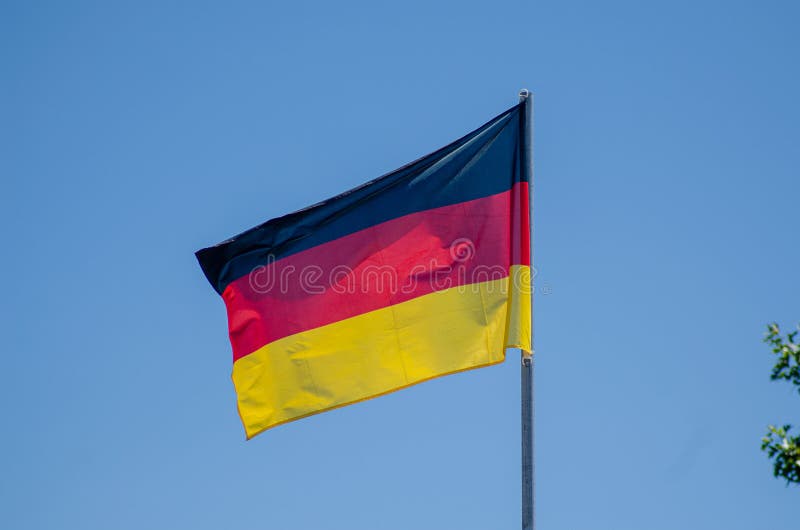 German Flag Blowing in the Wind Stock Image - Image of nation, motion ...