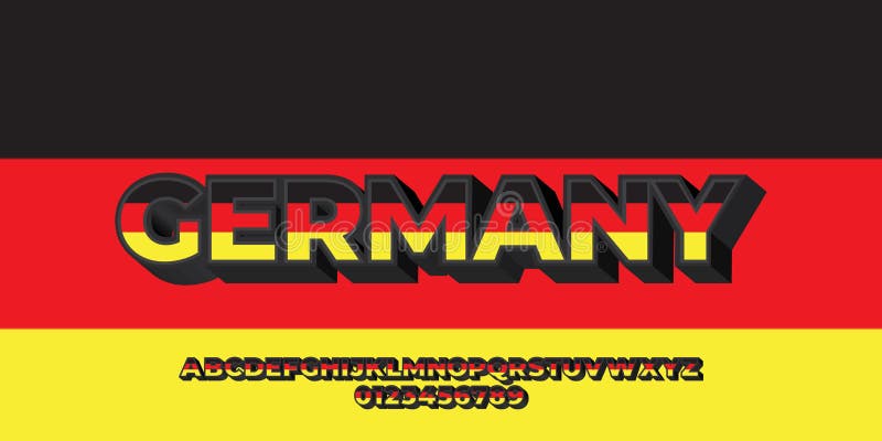 Germany Flag Color 3d Text Design Templates Stock Vector - Illustration ...
