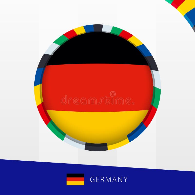 Germany Flag with Colorful Circle Border Stock Vector - Illustration of ...