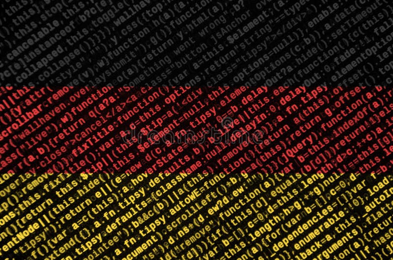 Germany Flag is Depicted on the Screen with the Program Code. the ...