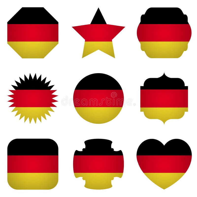 Germany Flag with Different Shapes on a White Background Stock Vector ...