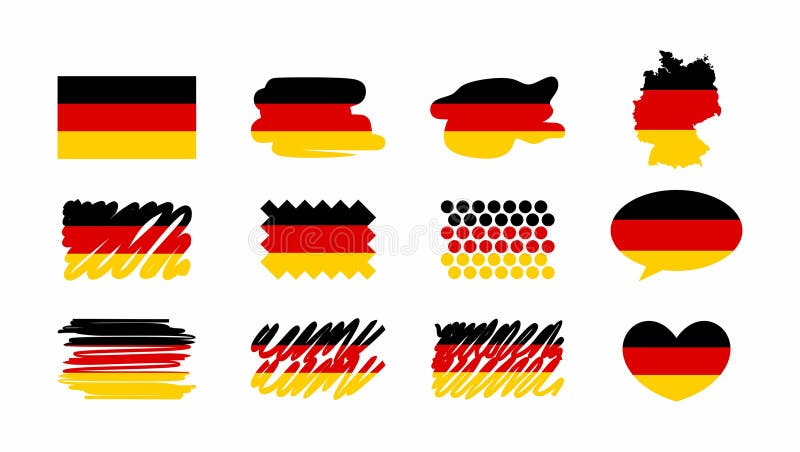 Germany Flag - Flat Collection. Flags of Different Shaped Twelve Flat ...