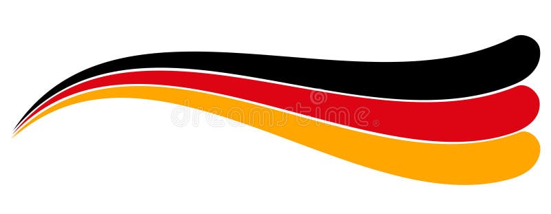 Germany Flag, German Flag Tricolor Rainbow Curvy Wave Design Stock ...