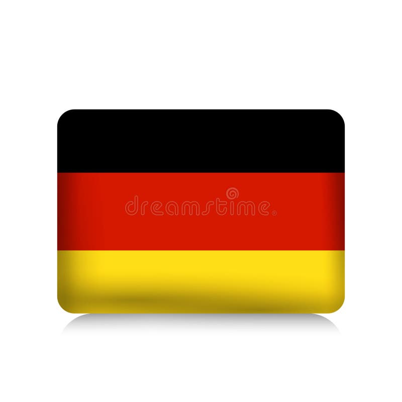 Germany Flag Glossy Design with Rounded Corners Stock Vector ...