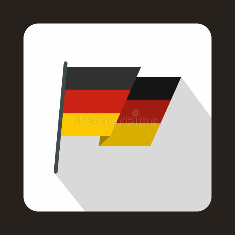 Germany Flag Icon, Flat Style Stock Vector - Illustration of flag ...