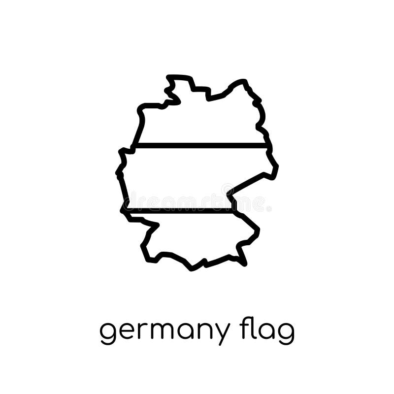Germany Flag Icon. Trendy Modern Flat Linear Vector Germany Flag Stock ...