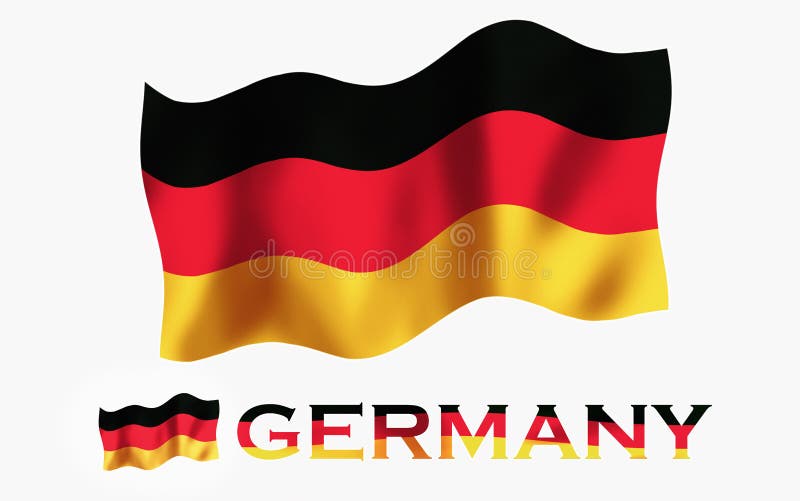 Germany Flag Illustration with Germany Text and Black Space Stock ...