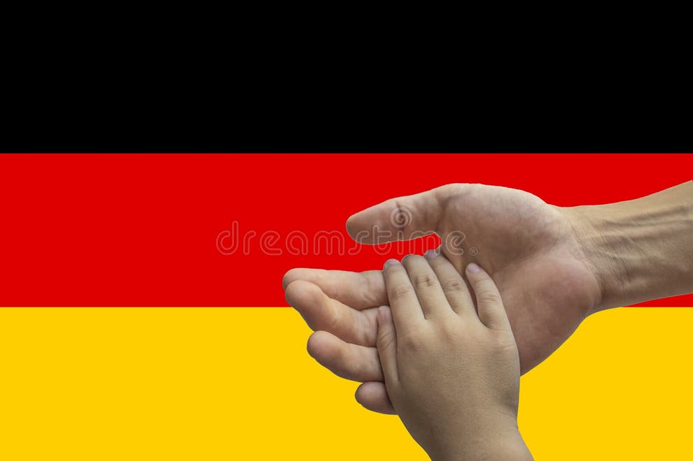 Germany Flag, Intergration of a Multicultural Group of Young People ...