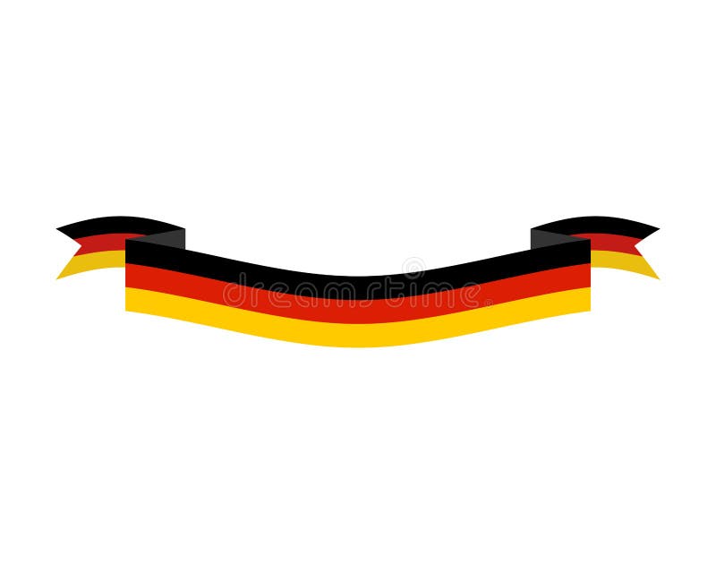 Germany Flag Isolated. German Ribbon Banner Stock Vector - Illustration ...