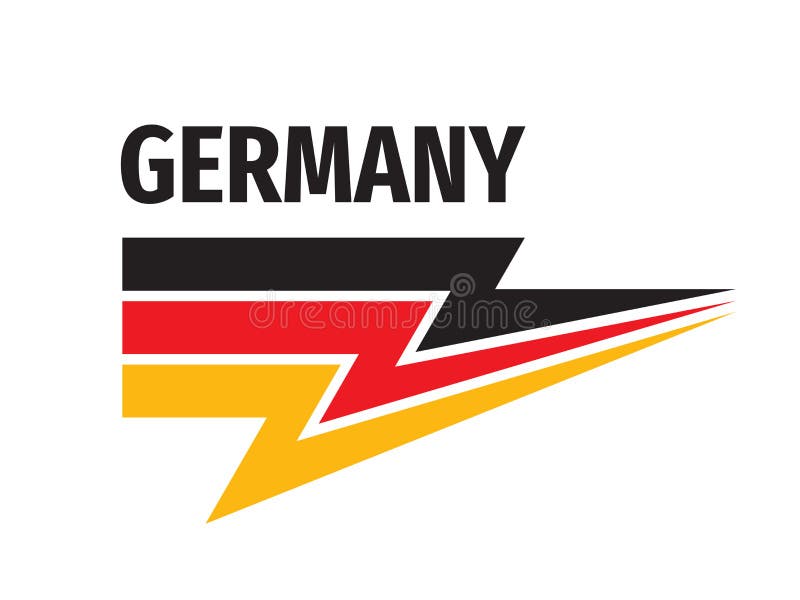 Germany Flag Isolated on White Background. Lightning Power Design ...